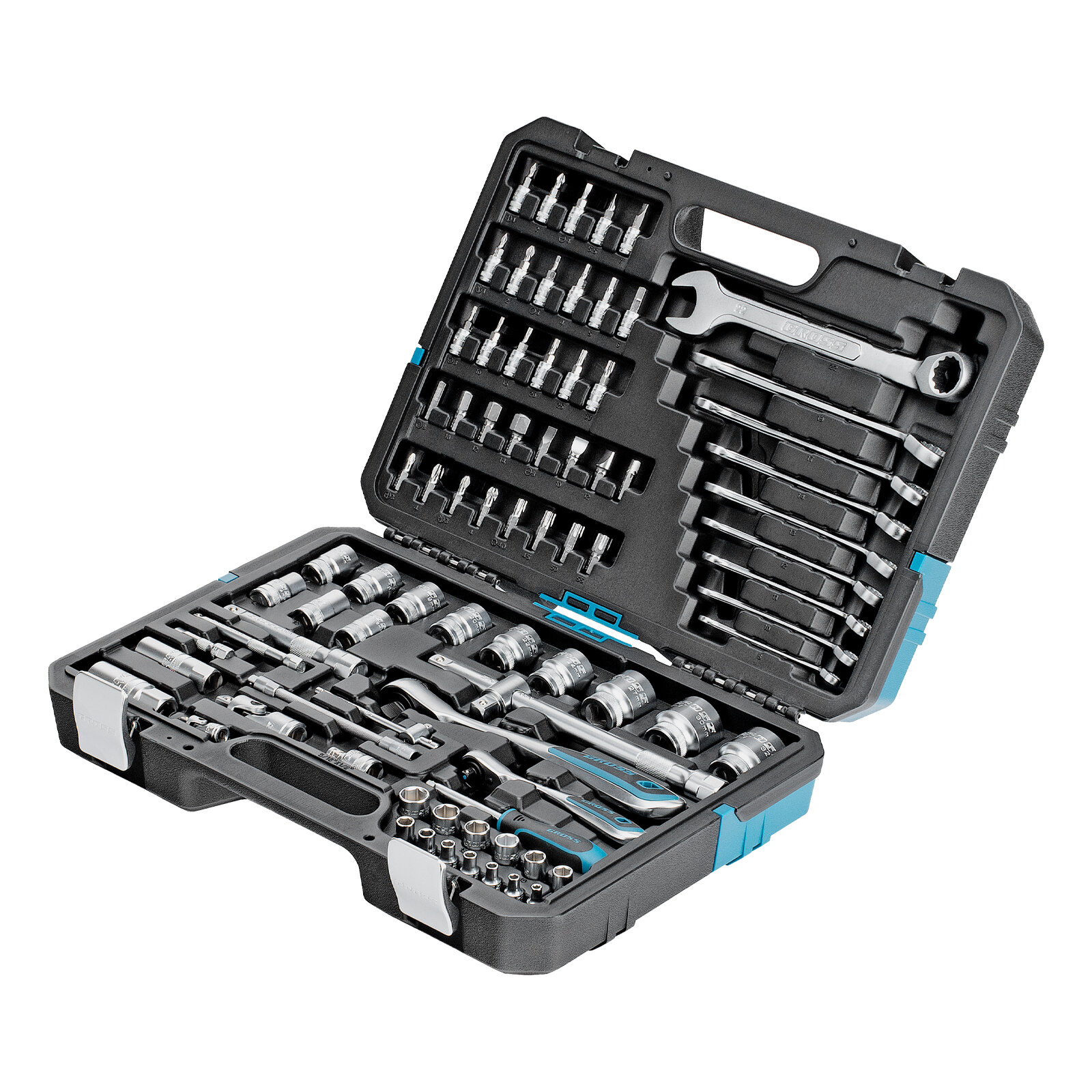 Набор инструментов, 1/4", 1/2", CrV, 120 зубьев, 82 предмета Gross 14149