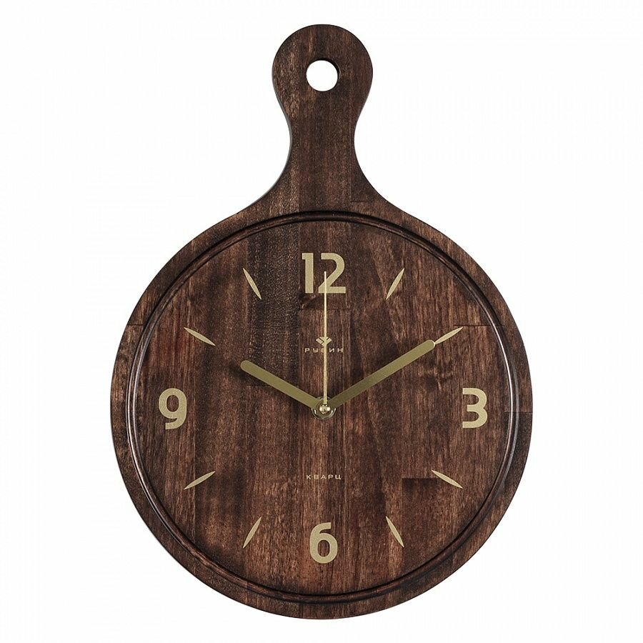 Часы настенные Рубин бесшумные, "Разделочная доска", интерьерные из дерева, 245х350х25мм (2536-002)