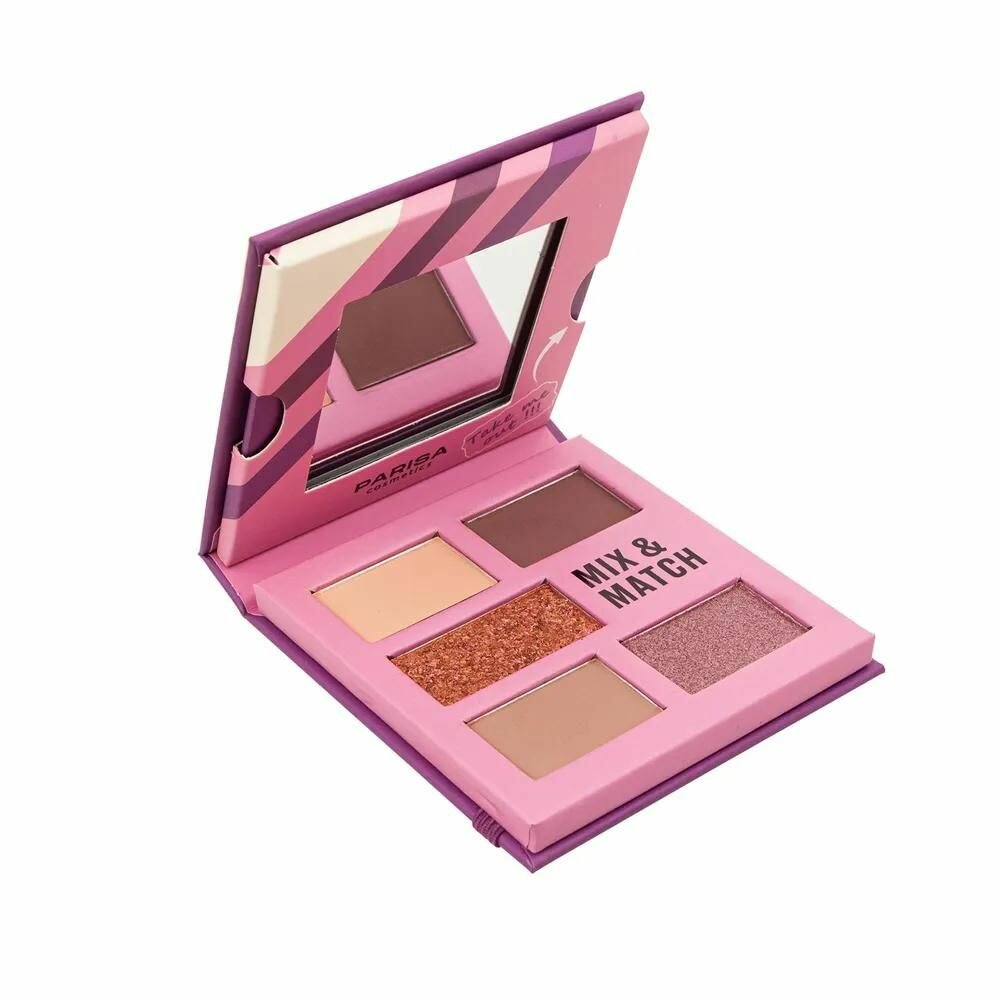Палетка теней для век Parisa Cosmetics "Mix & Match", 5 оттенков, тон 4 Purple