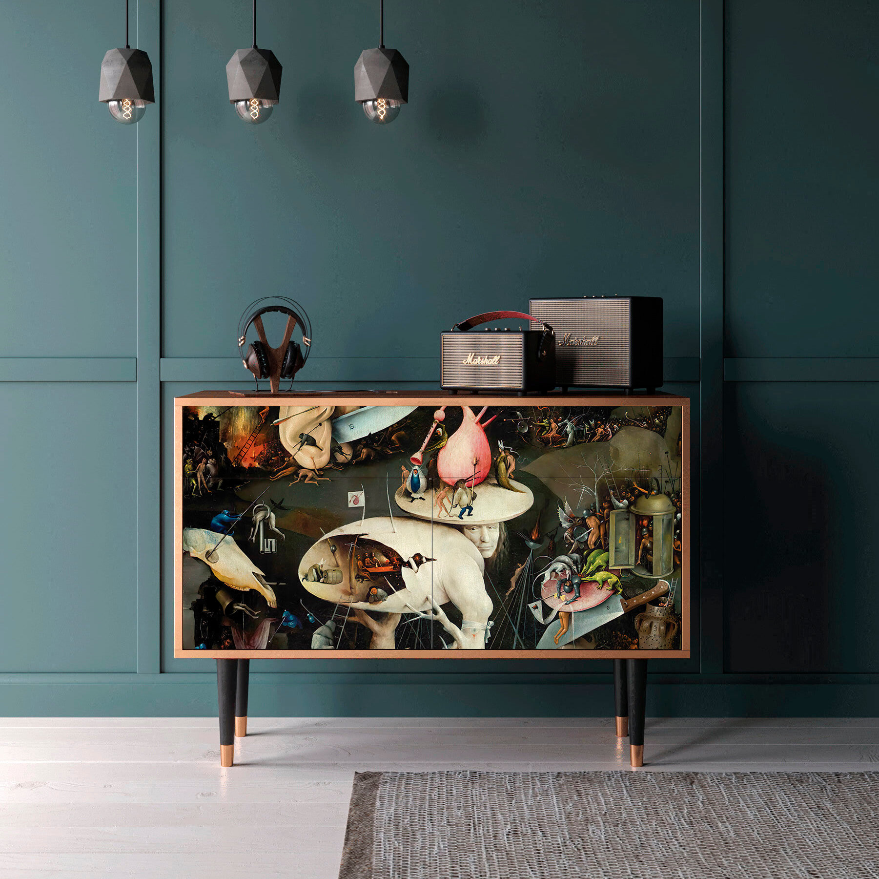 Комод - STORYZ - BS4 The Garden of Earthly Delights by Hieronymus Bosch, Размер - 115 x 85 x 48 см, Цвет корпуса - Орех