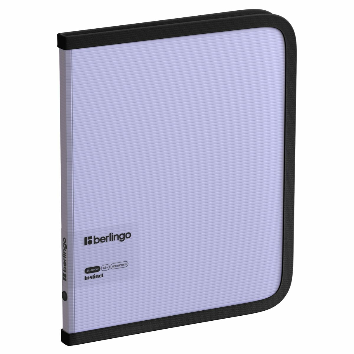 Папка на молнии пластиковая А5+ Berlingo Instinct, 600мкм, лаванда (ZF5_A5507)
