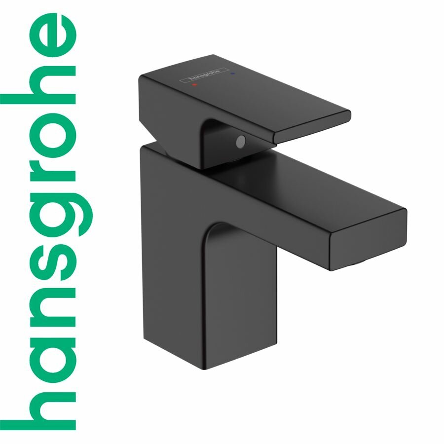 Смеситель для раковины Hansgrohe Vernis Shape черный с донным клапаном
