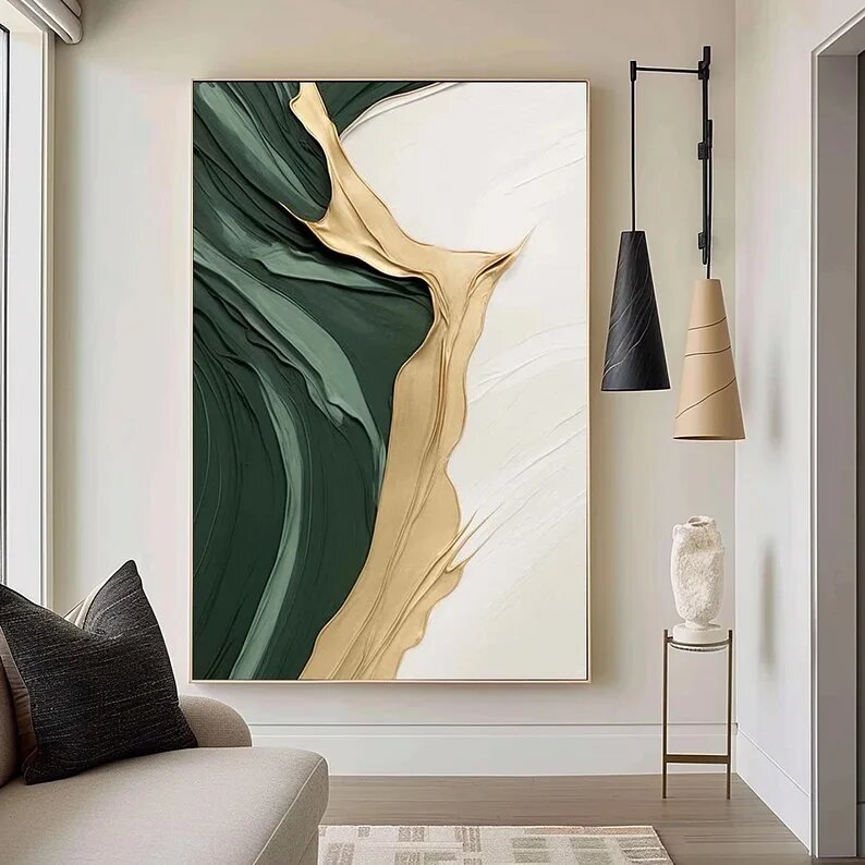 Абстрактная картина на холсте 80x120 см, белый