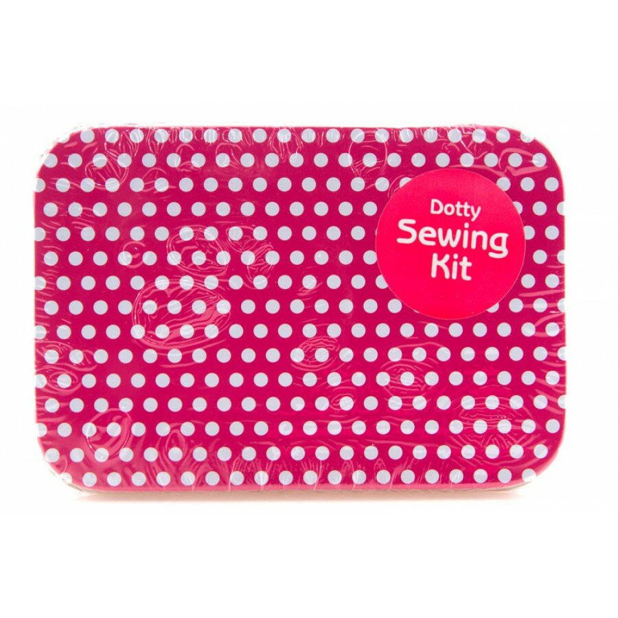 Набор дорожный в жестяной коробочке Горошки, цвет розовый в белый горошек жестяная коробочка 11 х 7 х 3 см розовый/белый HEMLINE PT.699. DB-2