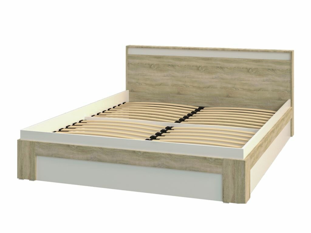 Кровать(1400) с подъёмным мех. Эдем-1 Дуб сонома / Белый жемчуг ЛДСП для подростков для взрослых
