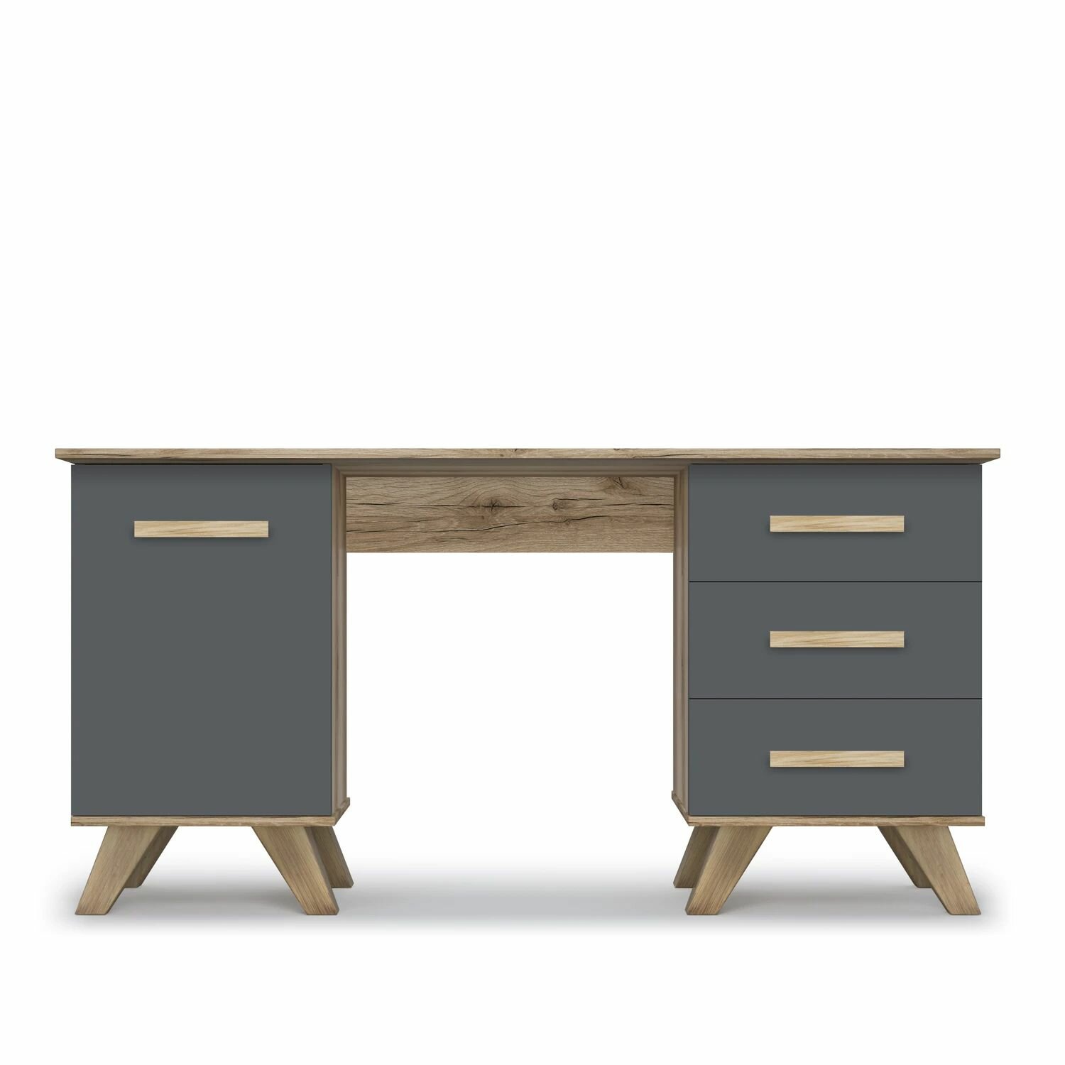 Стол письменный 1400 Вега Скандинавия, цвет Дуб Каньон / Силк флай