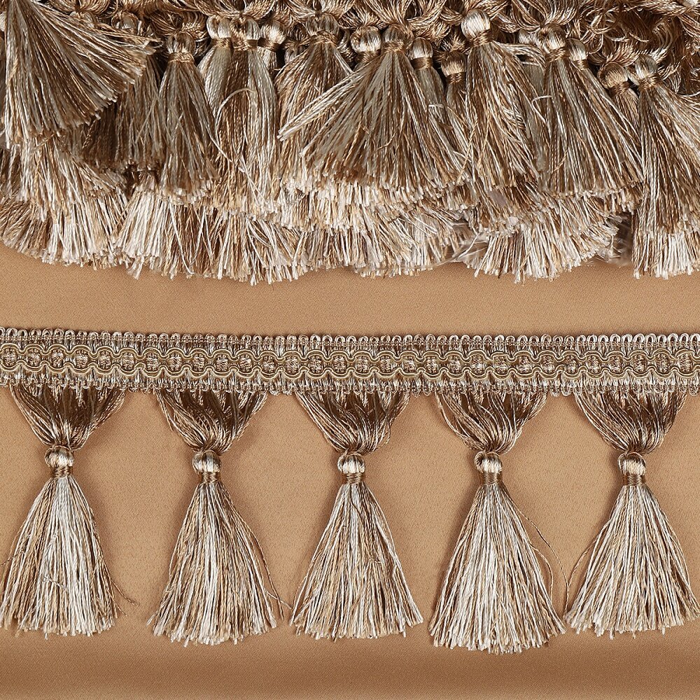 Бахрома для штор TBY с кисточками ширина 100 мм, цвет 6343 молочный и беж, 10 м (6152-0329)