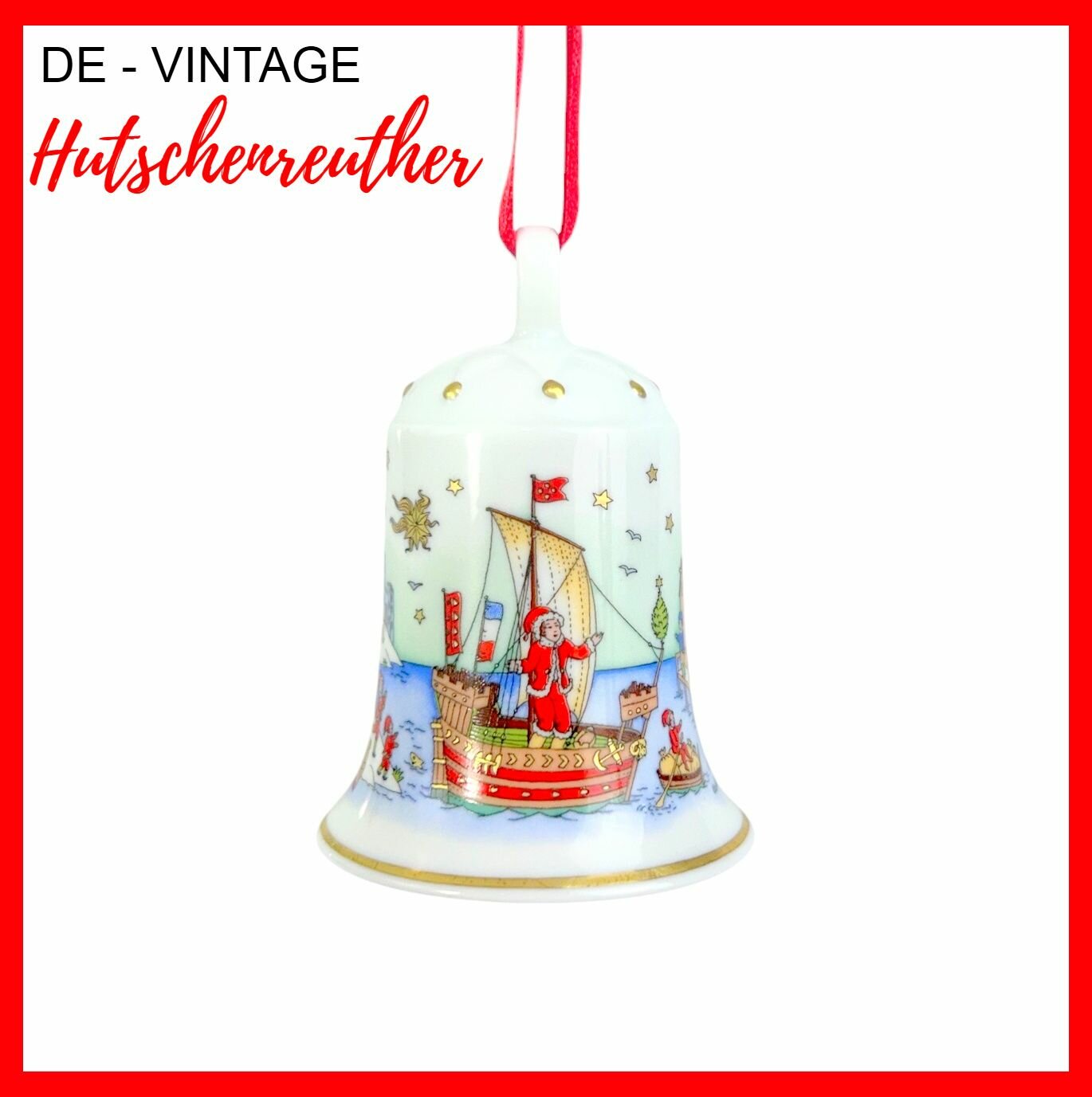Колокольчик винтажный Рождественский 2002 год, Hutschenreuther. Германия