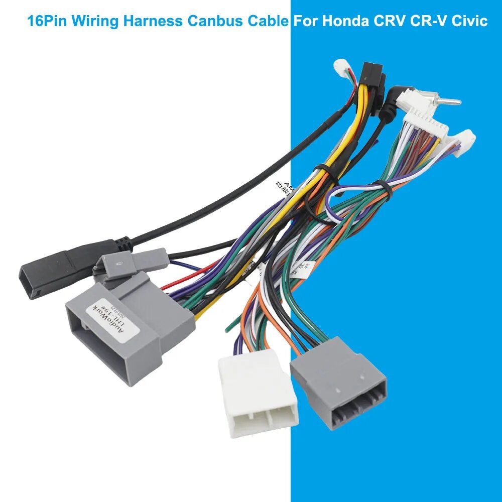 Автомобильный 16-контактный адаптер жгута проводов Canbus Box декодер радио кабель питания для Honda CRV CR-V Civic HD-RZ-56 G-RZ-HD56 only cable