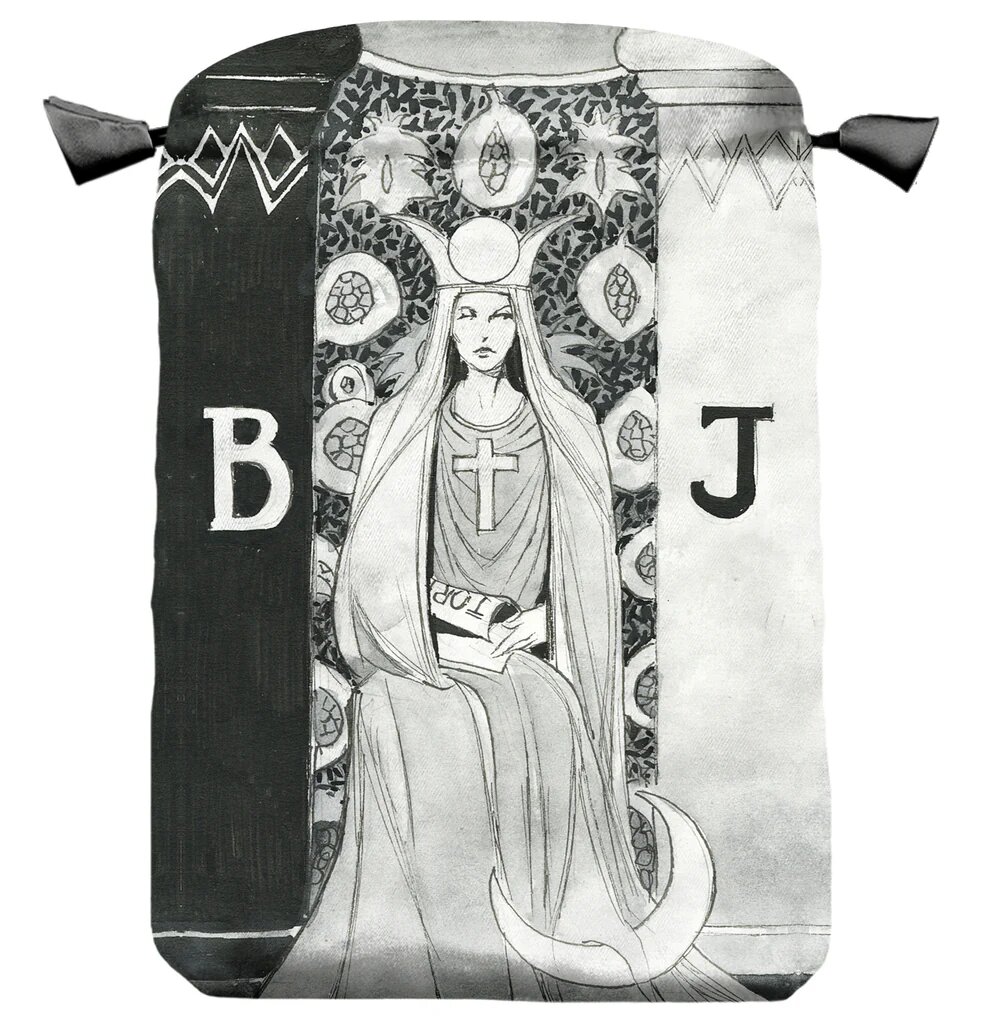 Мешочек для карт Таро темная сторона (шелкография) , Сатин, шелк, 22,5 см x 16 см