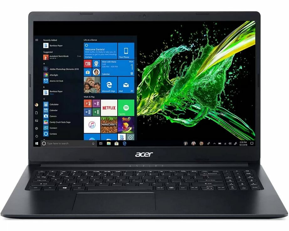 15,6" Ноутбук Acer Aspire 3 A315-22-48FX (NX. HE8ER.014) черный - 1366x768, TN, AMD A4-9120e, ядра: 2 x 1,5 ГГц, 4 ГБ, SSD 128 ГБ, AMD Radeon R3, Windows 10 Pro