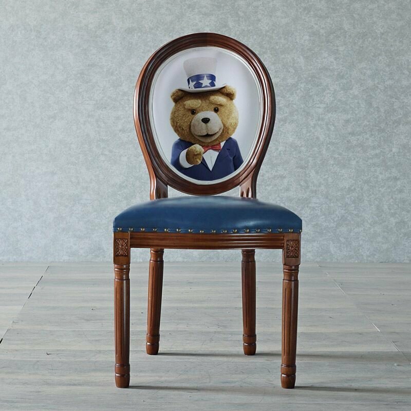 Обеденный стул в европейском стиле ретро из массива дерева, модное и простое кресло со спинкой в американском ресторане отеля