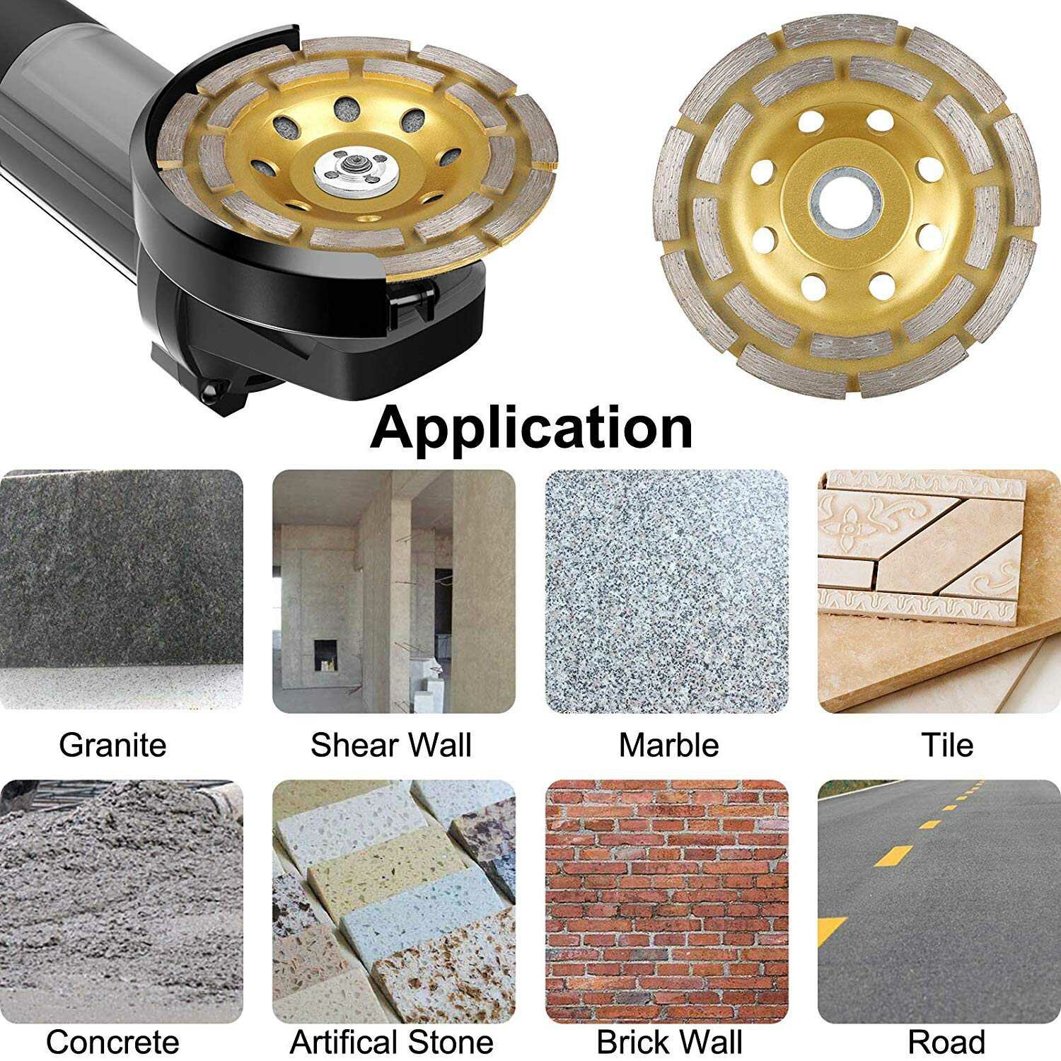 EITGZWAS 2020 4-1/2-дюймовый двухрядный алмазный чашечный шлифовальный круг, турборядный диск для шлифования бетона для угловой шлифовальной машины, для гранита, камня, мрамора, кирпичной кладки, бетона