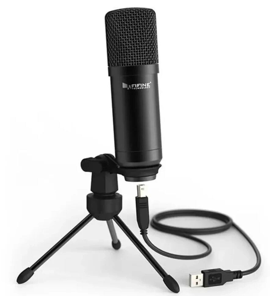 Микрофон Fifine K730, проводной, настольный, USB Type-B, черный