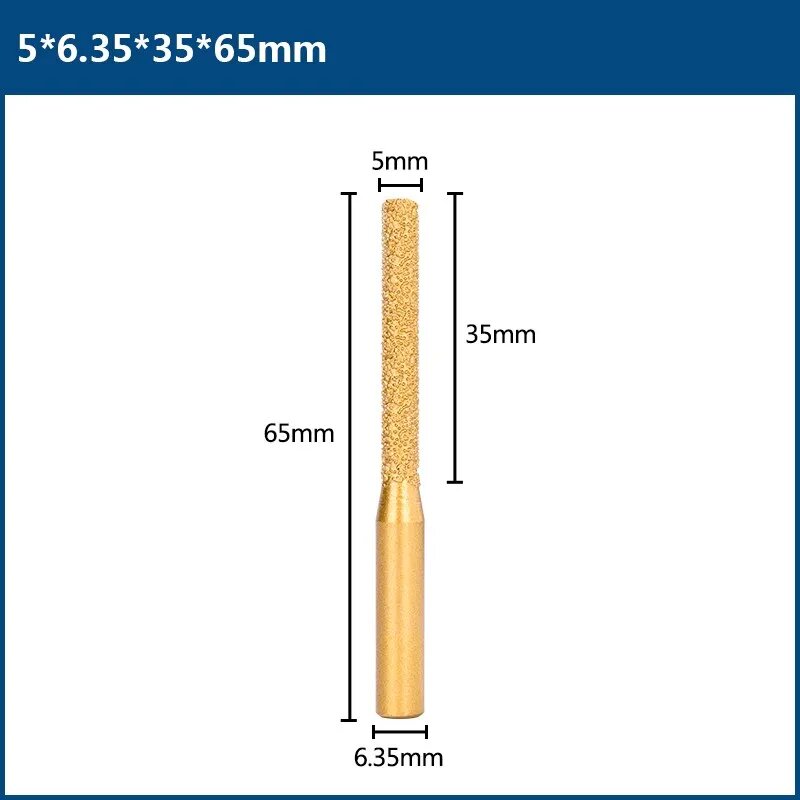 Алмазная фреза 5x6.35x65 мм Gold для камня
