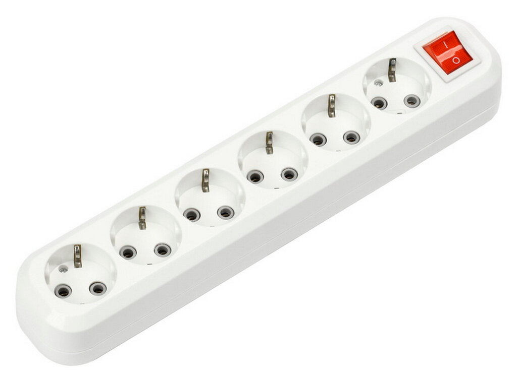 Колодка бытовая 16А 3,5кВт c выкл. и заземлением Smartbuy SBE-16-6-00-ZS AE