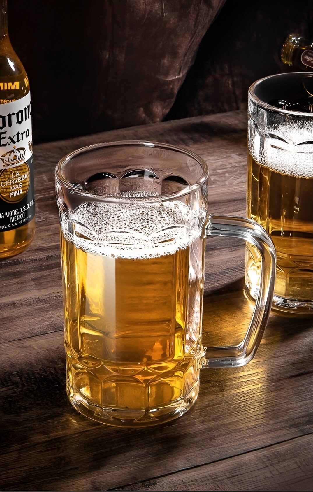 Набор бокалов, для пива, стекло, 380мл, 6шт, мытье в посудомойке, с ручкой, бесцветные