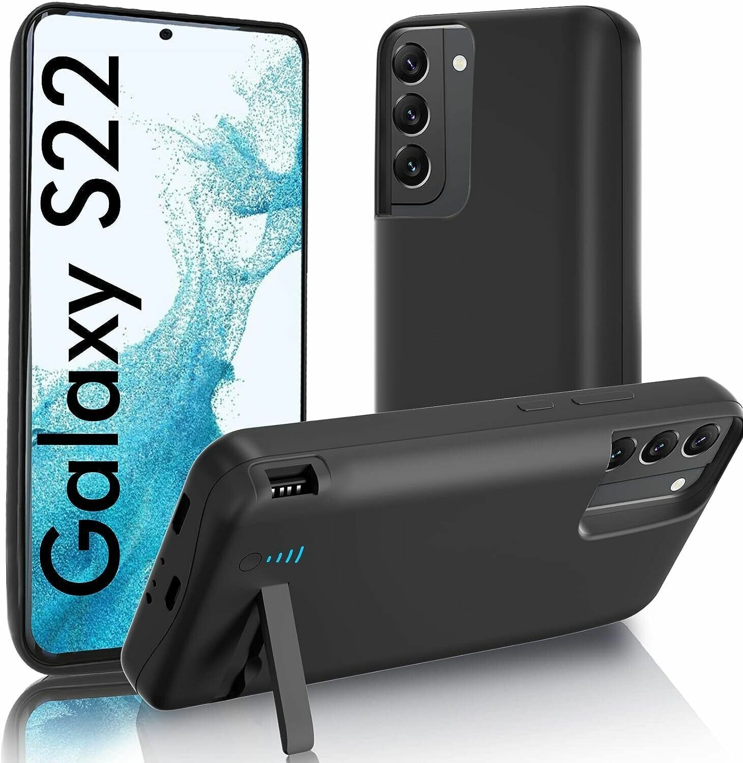 Чехол-аккумулятор для Samsung Galaxy S22 , Fraternize Внешний аккумулятор , Чернить 4800 мАч Power bank-ROMIKY