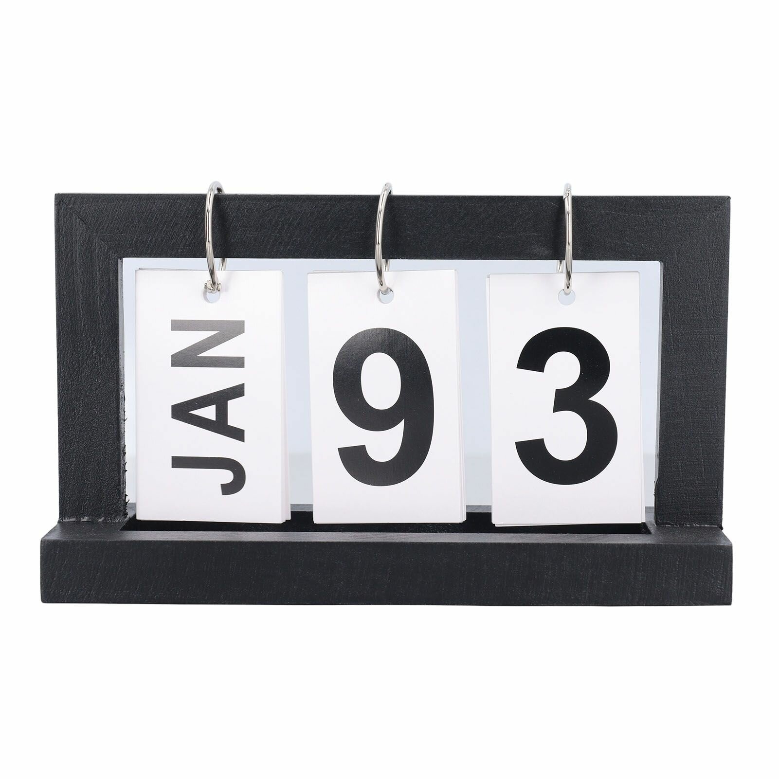 Календарь настольный деревянный с переворотом в нордическом стиле, винтажный, черный, для дома и офиса, 19.5x9x12 см