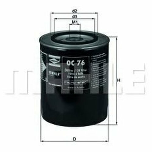 Фильтр масляный Knecht/Mahle OC76 для VW LT 2835 I 2813 I, LT 2835 I 28136 I, LT 2835 I C I, LT 4055 I 29151 I,