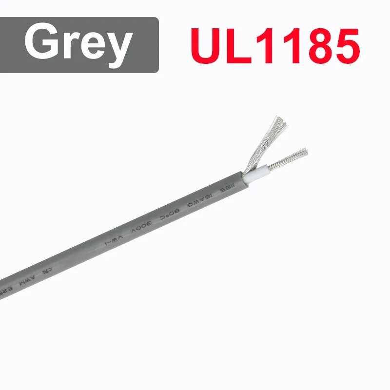UL1185 одножильный экранированный провод для аудиосигнала 28AWG, Grey, 1 Meter
