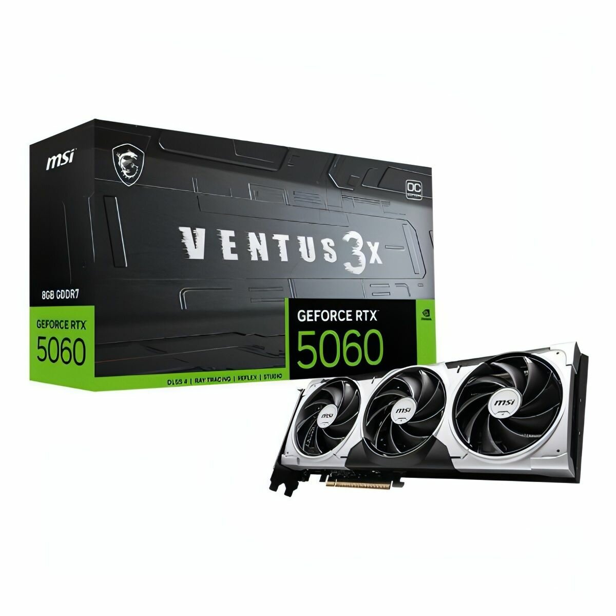Видеокарта MSI GeForce RTX 5060 VENTUS OC, 8GB, 303х121х41 мм, 3 выхода HDMI, 1 выход DP