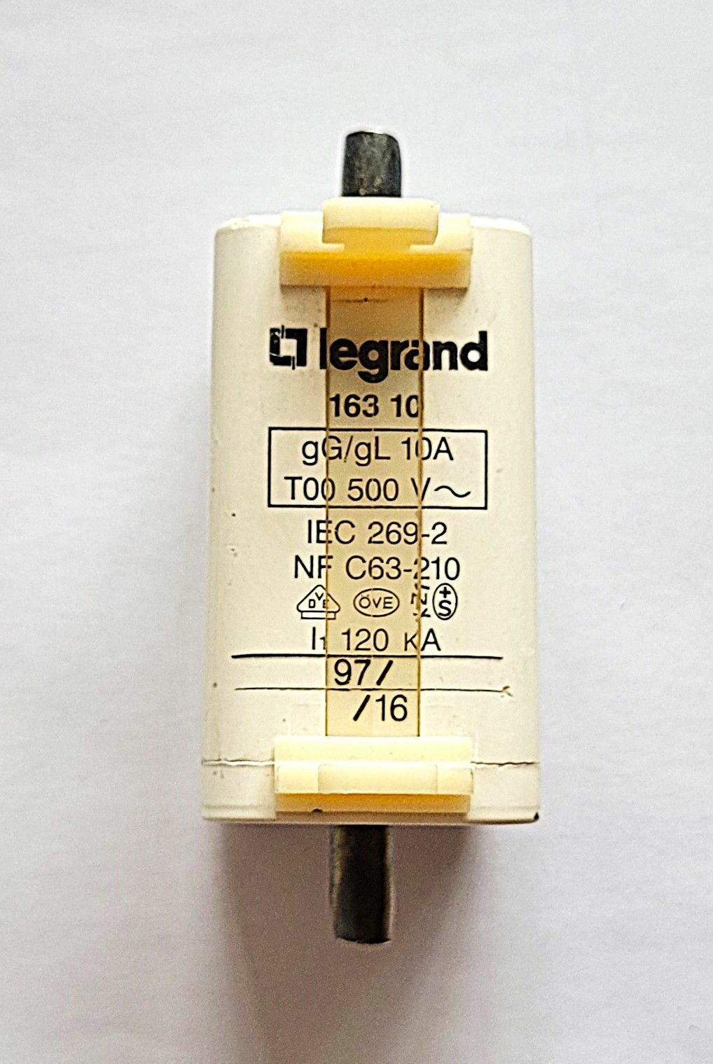 Предохранитель плавкий типа gG/gL размер 00 10А с индикатором, Legrand 16310