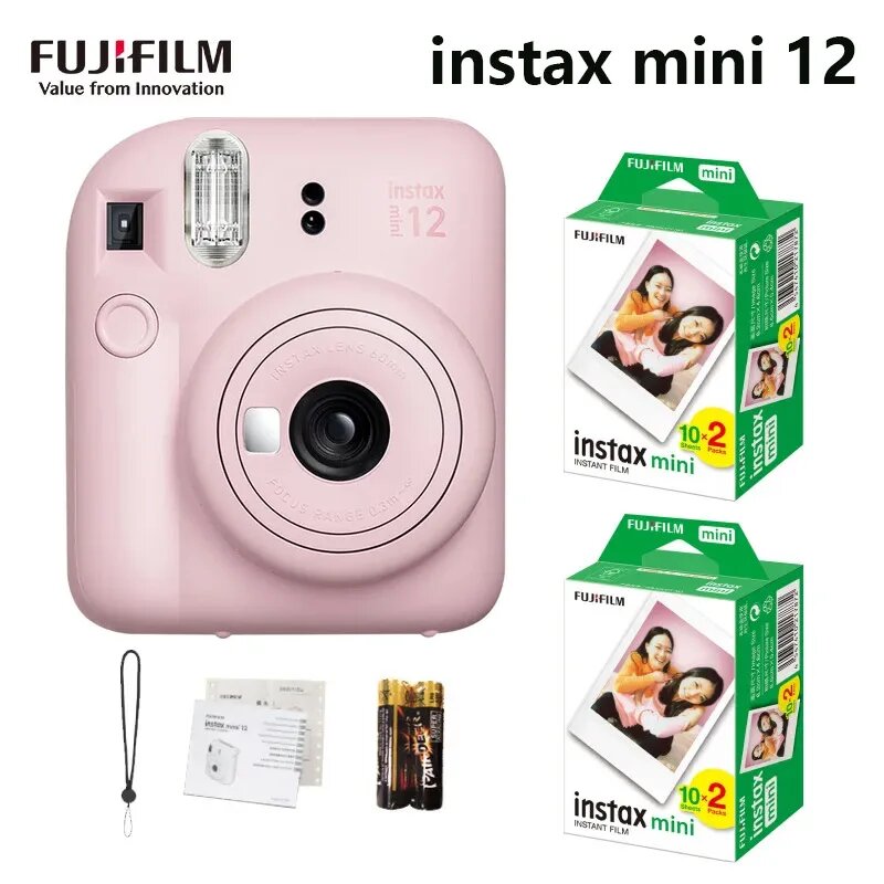 Fujifilm Instax Mini 12 фотоаппарат моментальной печати Pink 40 Sheets