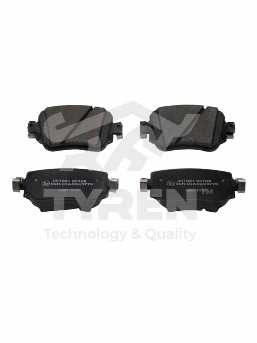 Колодки тормозные дисковые задние для а/м Audi, Seat, Skoda, Volkswagen, Tyren TYR1222361