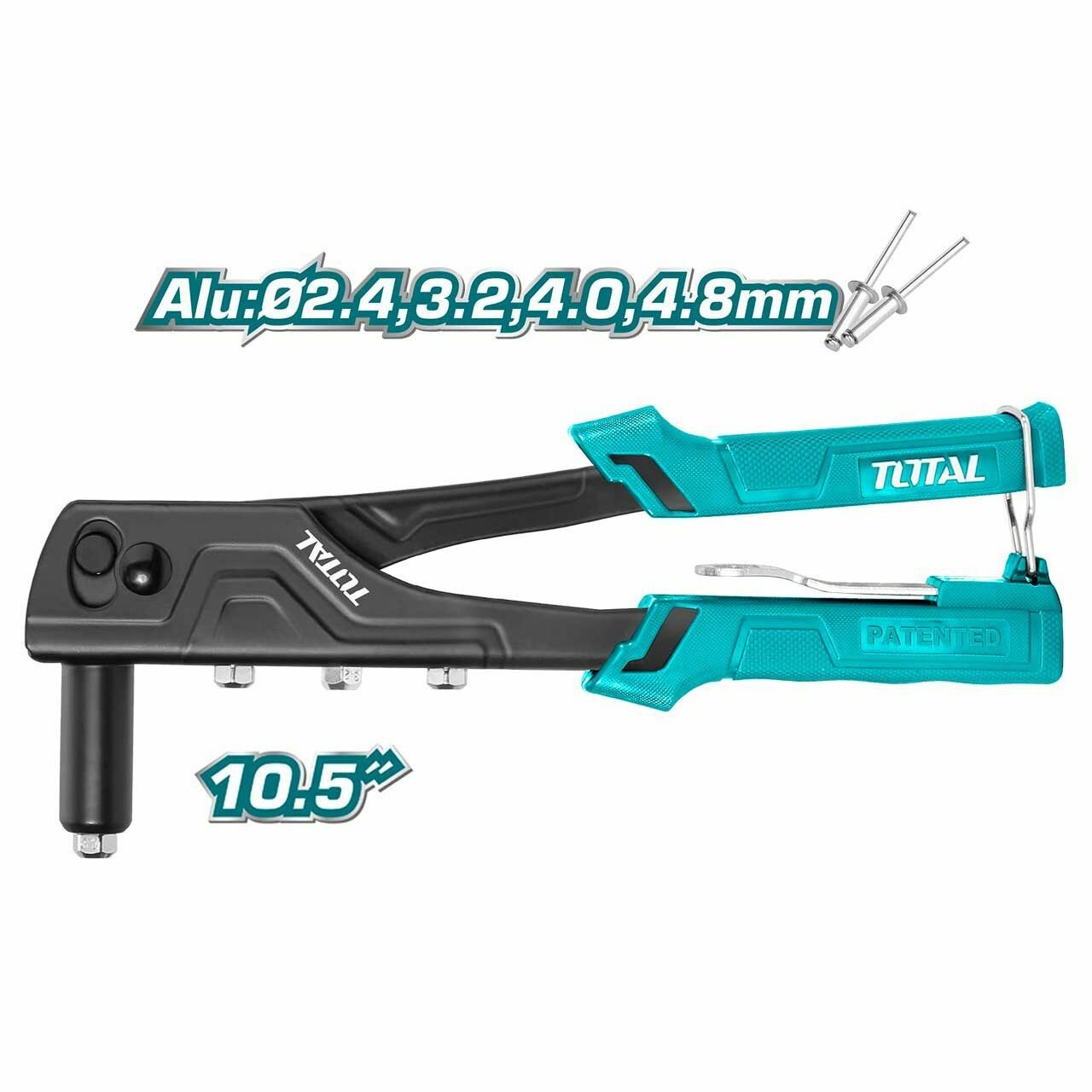 Заклепочный пистолет TOTAL THT32108S, рычажный, двуручный, с фиксатором