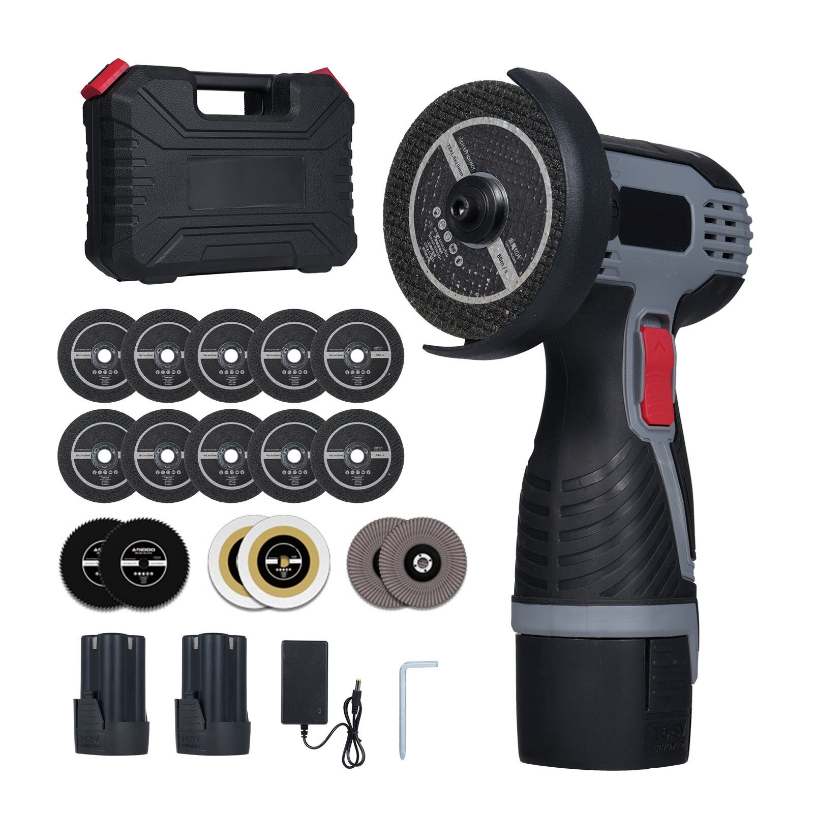 Бесщеточная угловая шлифовальная машина 28000 об/мин, цифровой дисплей, аккумулятор 16,8 В 2000 мАч для резки напольной плитки.