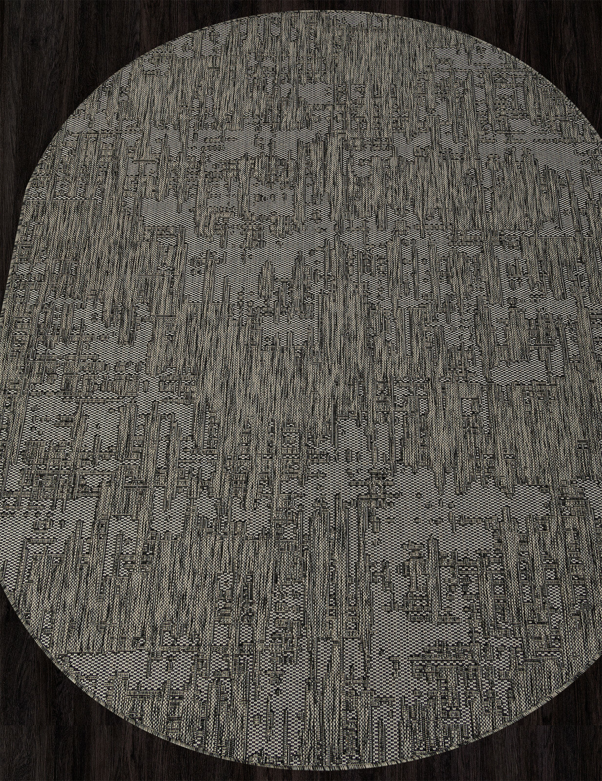 Ковер Современный Овал black-gray 1.2x1.7м