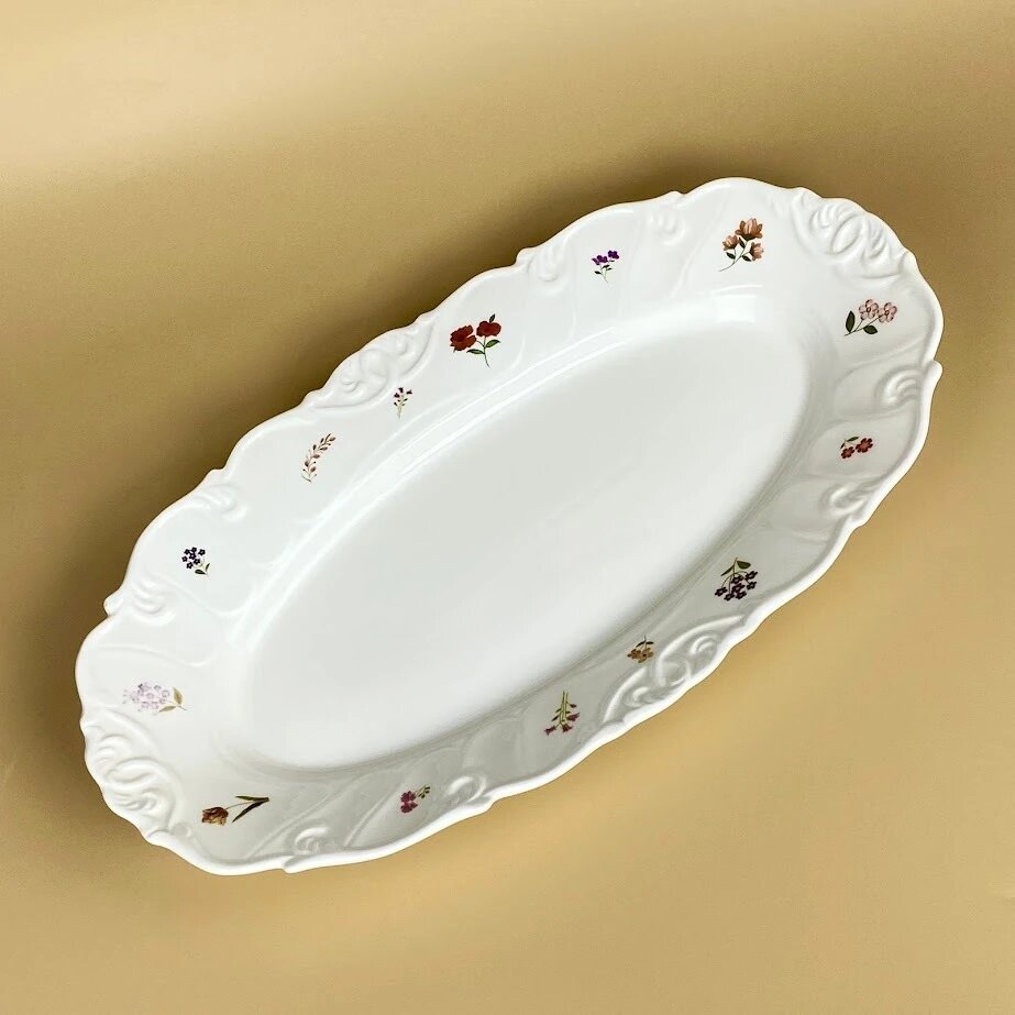 Овальное блюдо 39,5х24,5х5см крокус Фарфор 109-209 118-109-209