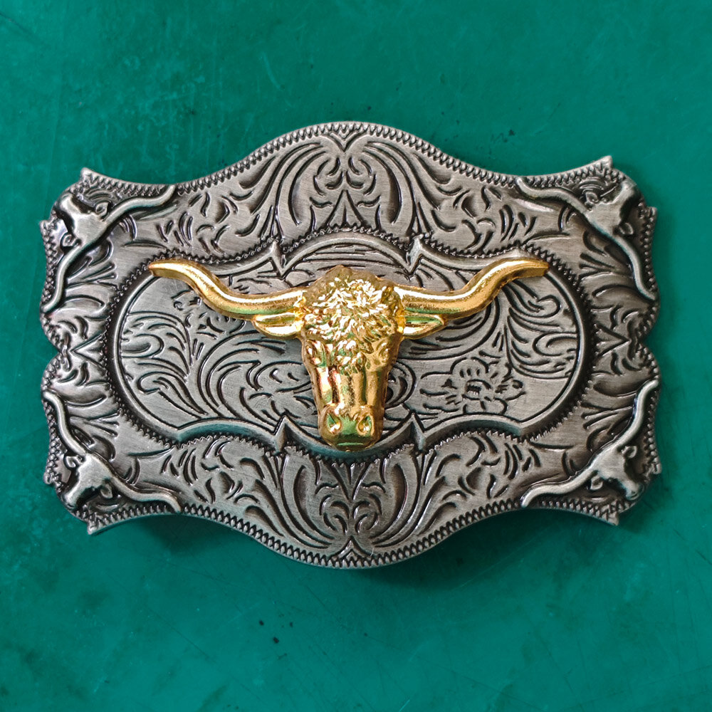 Пряжка для ремня 40 мм с золотая голова быка бляха армейская на ремень мужской