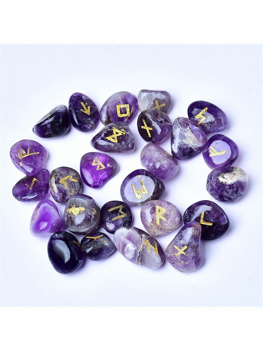 25 рун из розового кварца неправильной формы