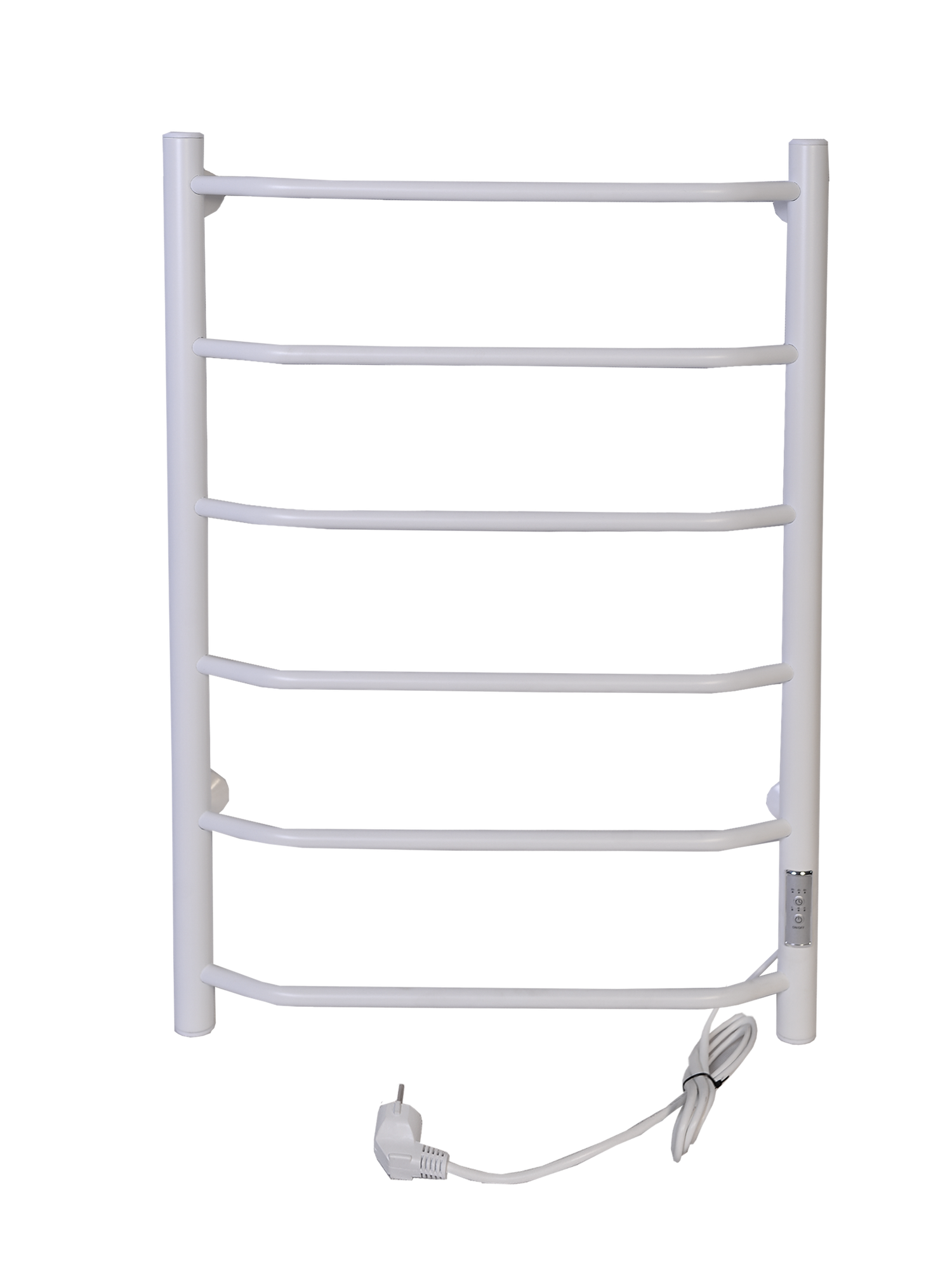 Электрический полотенцесушитель Виктория с греющим кабелем Белый RAL 9016 500х800 с диммер (регулятор температуры + таймер) Диммер+Металл