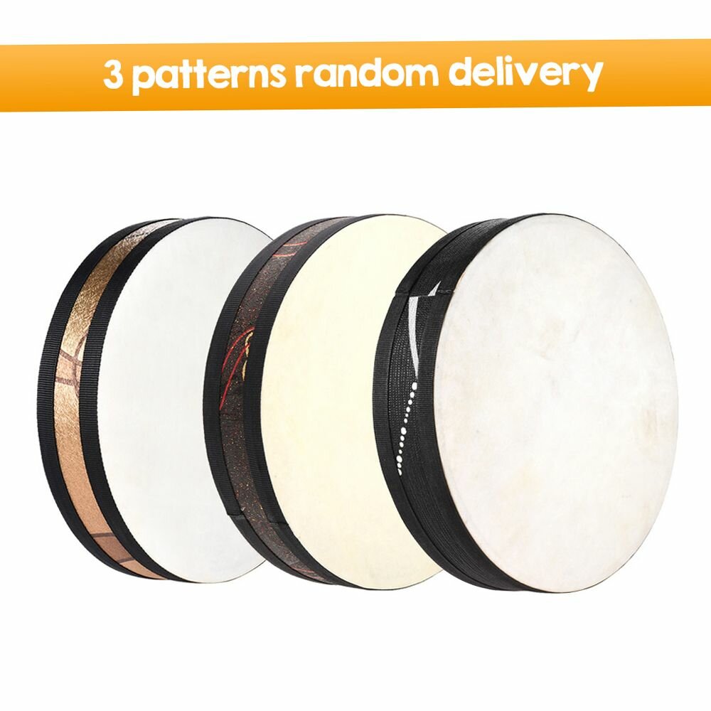 Деревянный бубен 20 см с козьей кожей для релаксации и медитации, звук океана