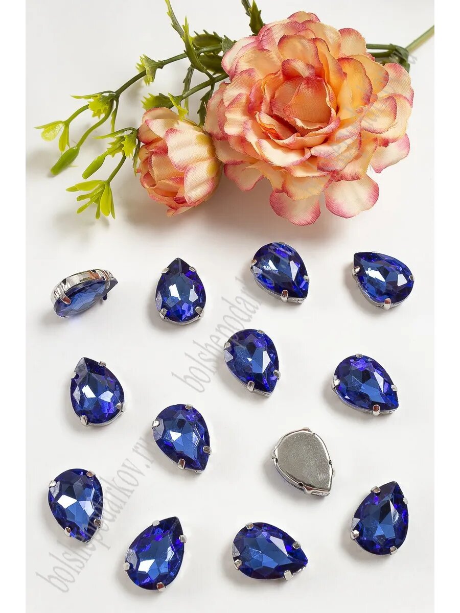 Стразы пришивные 18 мм Капелька (10 шт)