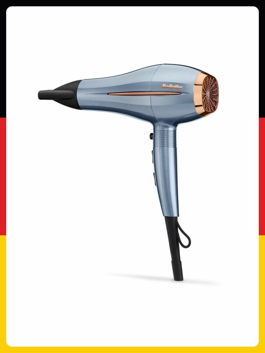 Фен для волос BaByliss Demin Luxe D251PE, мощность 2200 Вт, съемный фильтр, ионизация