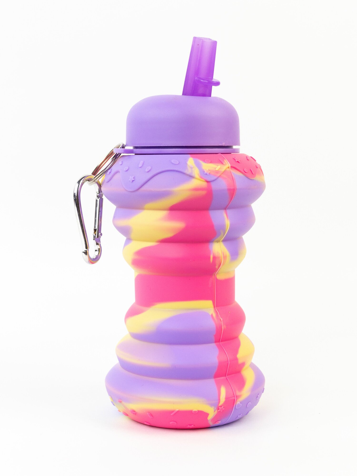 Складная бутылка для воды, с соломинкой