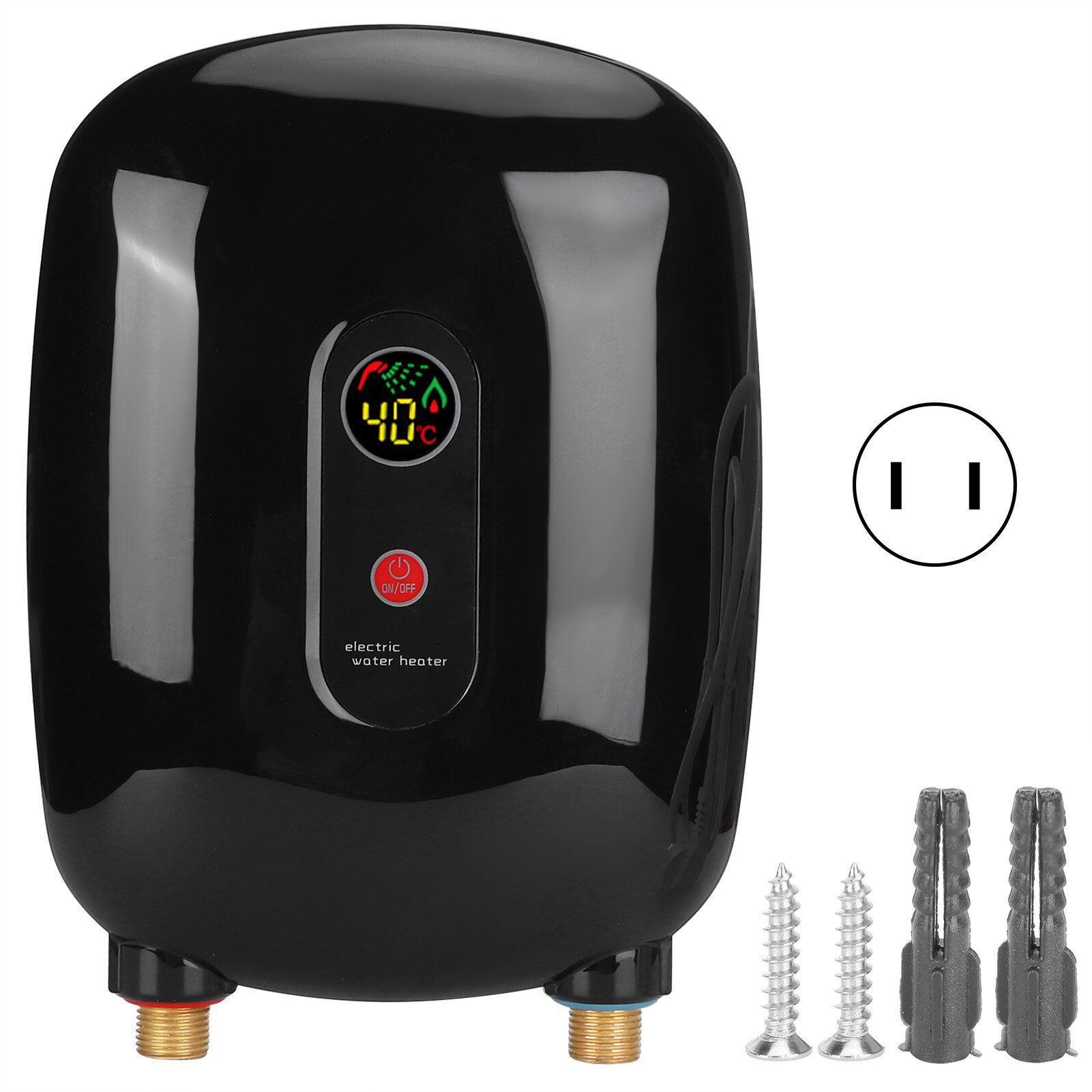 Мгновенный водонагреватель мини -электрический оборудование для оборудования без резервуара для ванной комнаты душ Blackus 110 В 3000 Вт