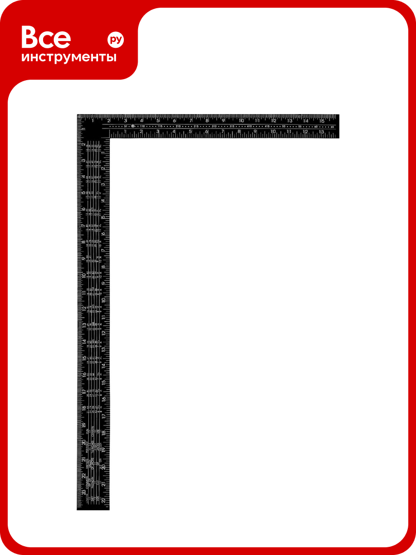 Цельнометаллический угольник vertextools 600x400 3041-600, 400 мм