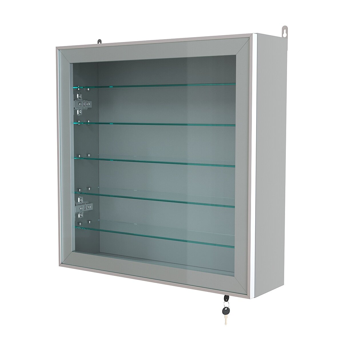 Витрина настенная №1-5А с пятью прозрачными полками серии Collecto, Серый. Производитель товара - компания ТОБ.