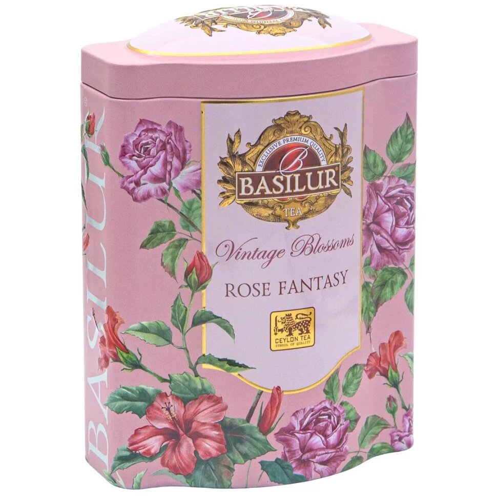 Чай зеленый Базилур Розовая фантазия 100 грамм ж/б
