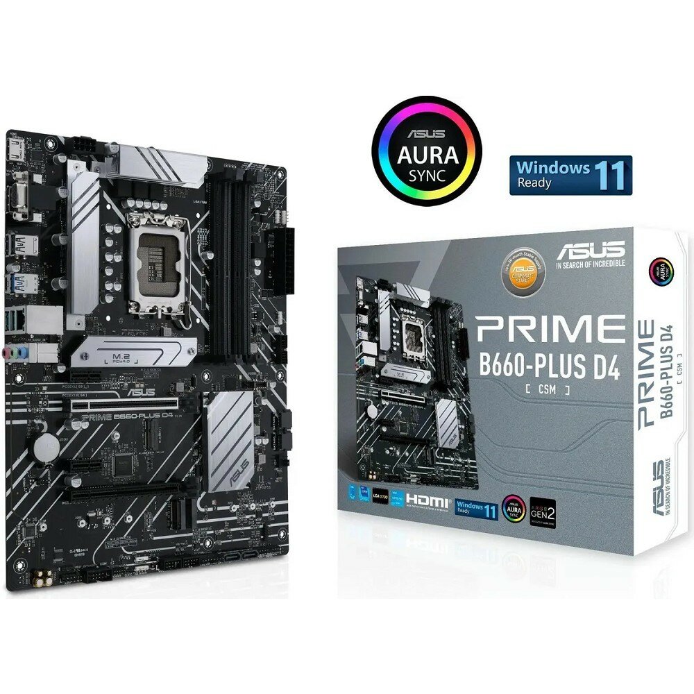 ASUS Материнская плата PRIME B660-PLUS D4 LGA 1700 4хDDR IV 3хM.2