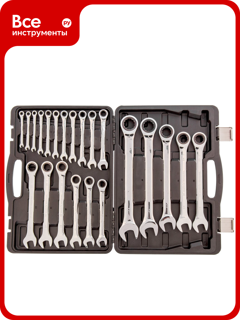 Набор комбинированных трещоточных ключей 22 шт MATRIX 14799, для обслуживания шестигранного крепежа