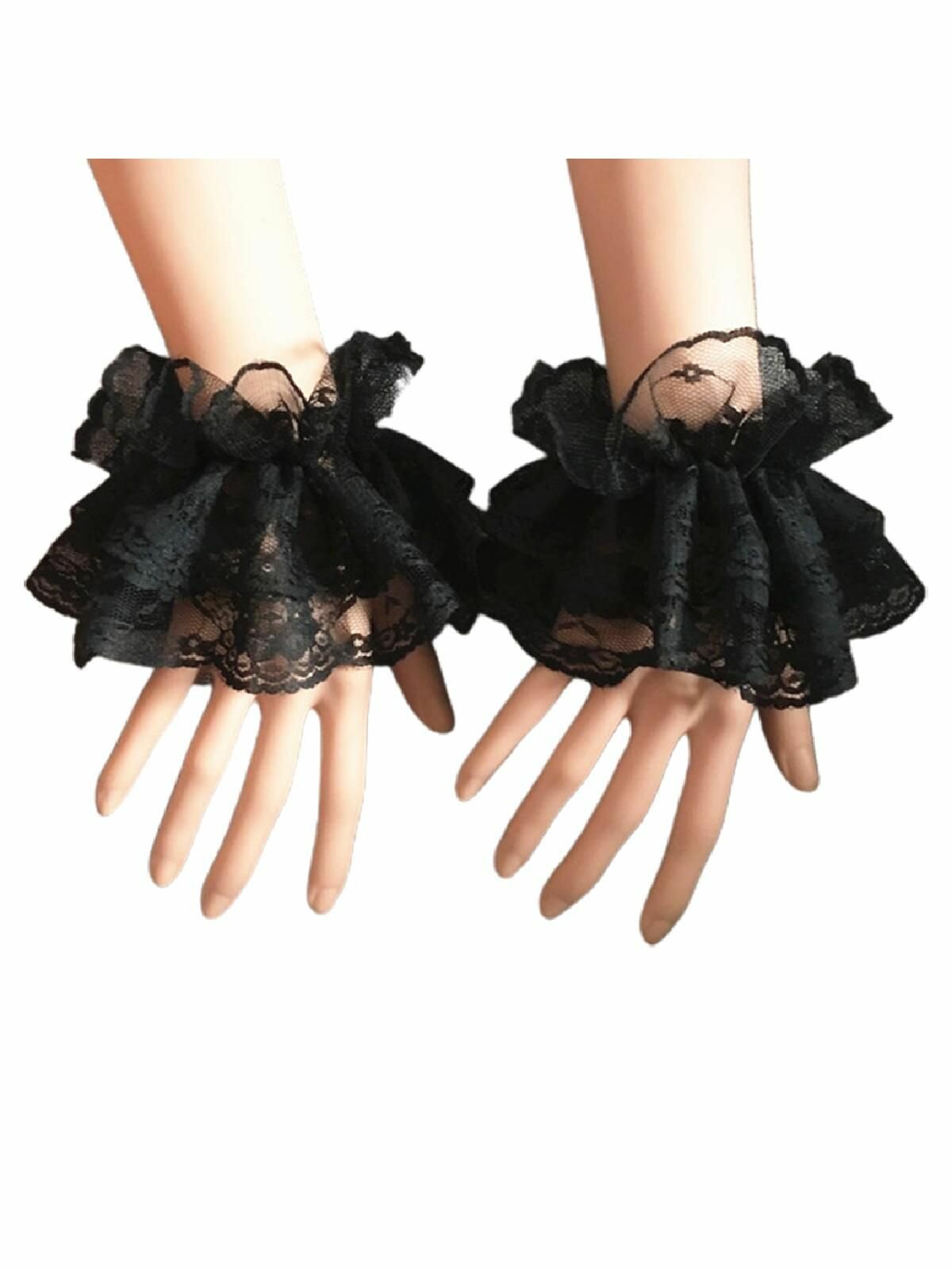 Черно-белые кружевные манжеты для рук