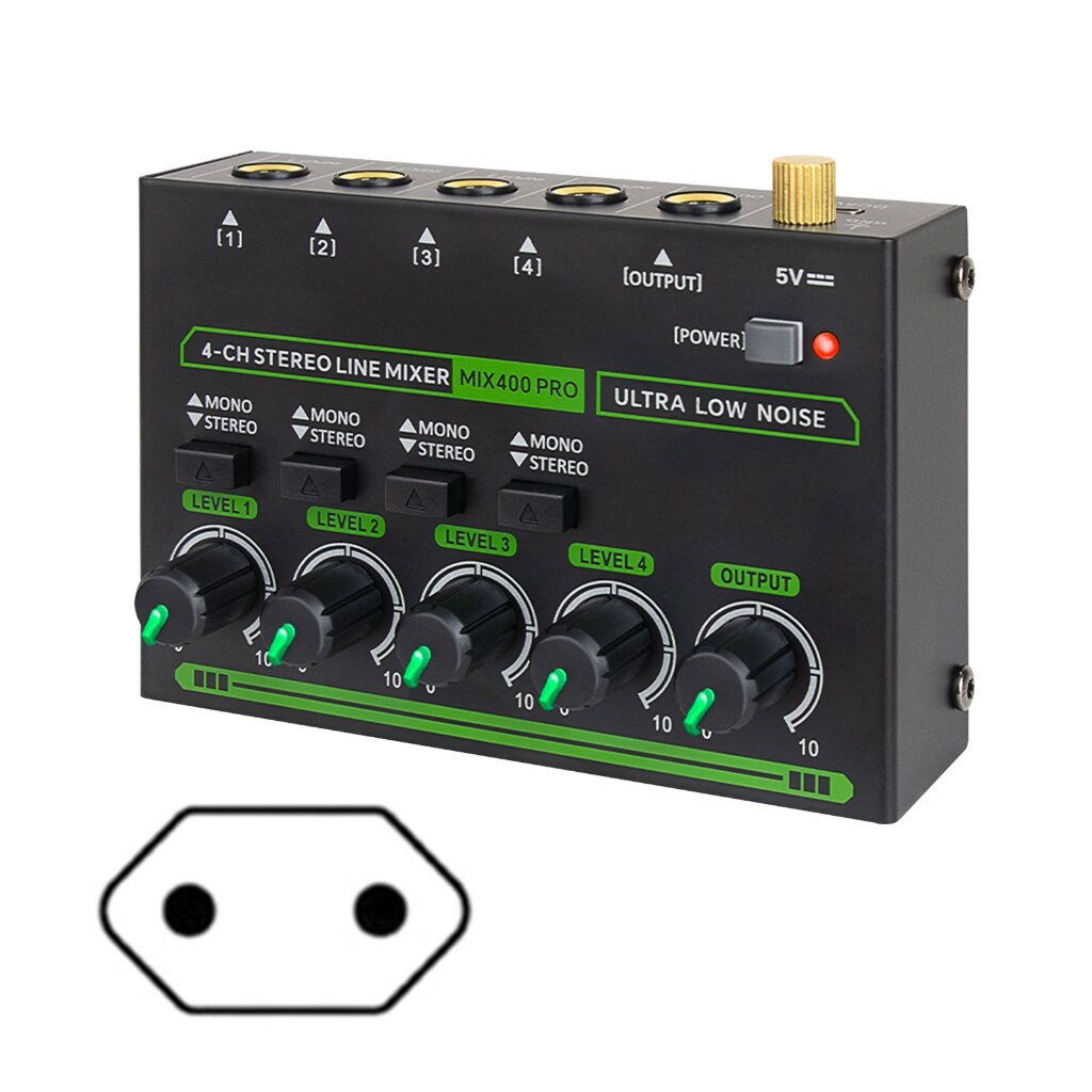 MAX400 PRO 4-канальный стереомикшер RGB audio mixer-Европейский стандарт