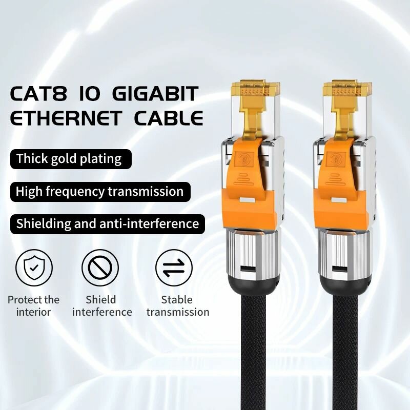 Кабель Ethernet Cat8, высокоскоростной сетевой кабель SSTP UTP 40 Гбит/с, Ethernet для телевизора, ноутбука, PS, PS4, маршрутизатора, кабель RJ45