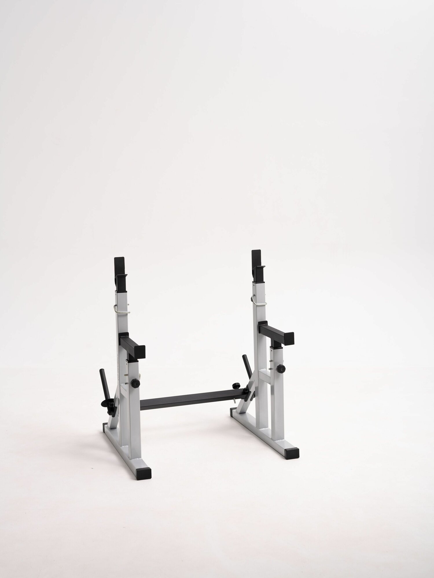Стойка силовая для штанги со страховкой, регулируемая, серая